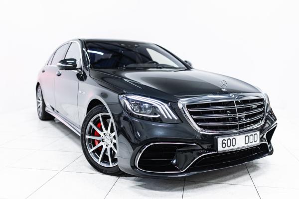 Black Mercedes-Benz s-63-amg 2018 in Tallinn, with an engine capacity of 4.00 L and mileage of 57 thousand km for 78000 €, photo 1 on AUTOMOTO.COM.LV