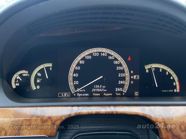 Black Mercedes-Benz S-Class 2008 in Kivioli, with an engine capacity of 4.00 L and mileage of 240 thousand km for 7300 €, photo 11 on AUTOMOTO.COM.LV