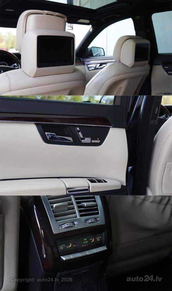 Black Mercedes-Benz S-Class 2013 in Tartu, with an engine capacity of 3.00 L and mileage of 276 thousand km for 15500 €, photo 8 on AUTOMOTO.COM.LV