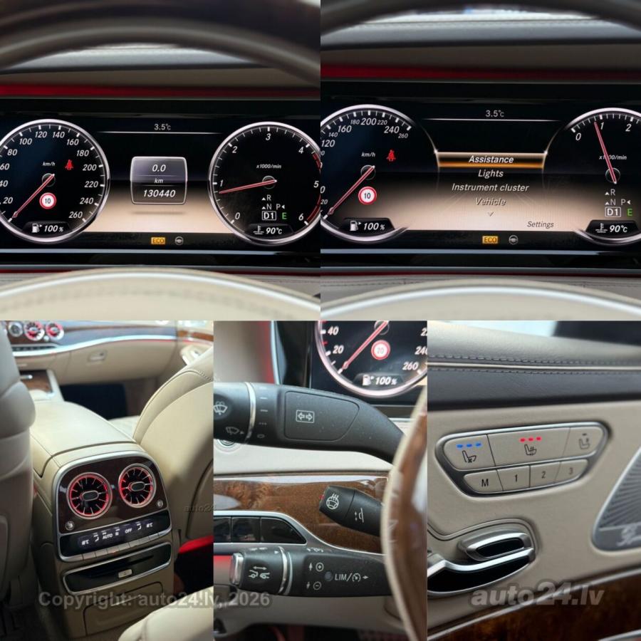 Black Mercedes-Benz S-Class 2014 in Tartu, with an engine capacity of 3.00 L and mileage of 130 thousand km for 35000 €, photo 17 on AUTOMOTO.COM.LV
