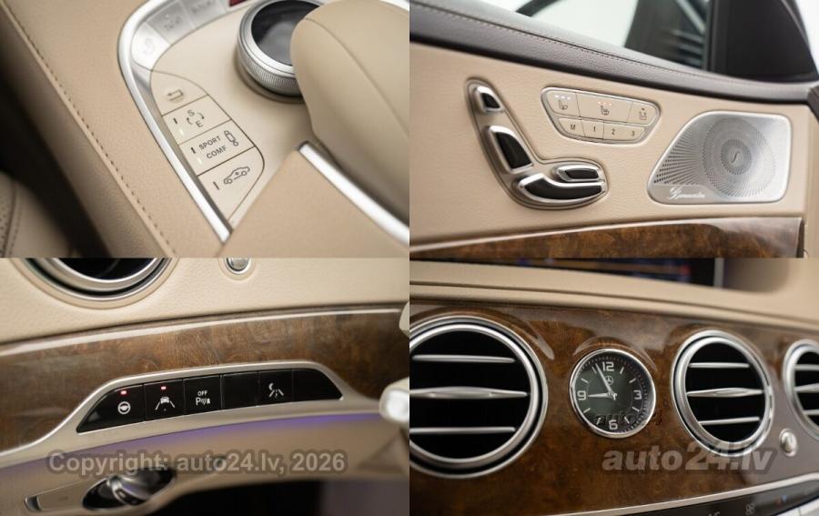 Black Mercedes-Benz S-Class 2014 in Tallinn, with an engine capacity of 3.00 L and mileage of 142 thousand km for 24999 €, photo 17 on AUTOMOTO.COM.LV