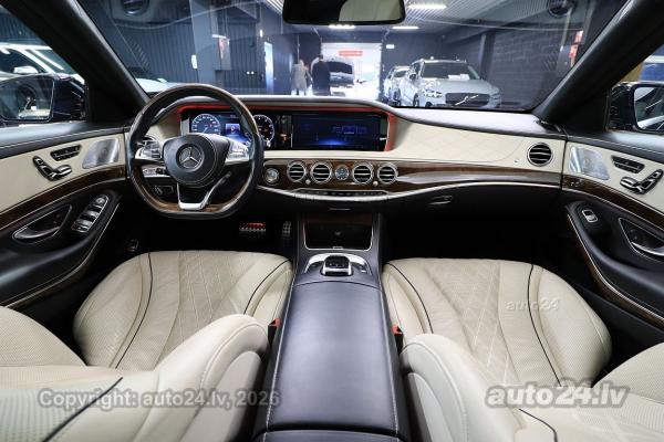 Black Mercedes-Benz S-Class 2015 in Tallinn, with an engine capacity of 4.70 L and mileage of 104 thousand km for 34995 €, photo 6 on AUTOMOTO.COM.LV
