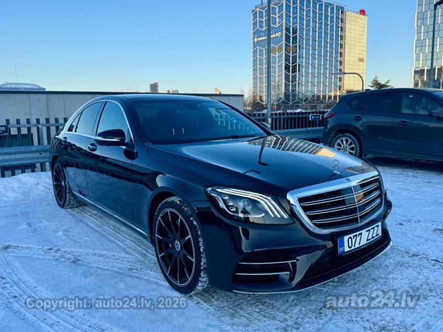 Black Mercedes-Benz S-Class 2018 in Tallinn, with an engine capacity of 2.90 L and mileage of 85 thousand km for 46990 €, photo 3 on AUTOMOTO.COM.LV
