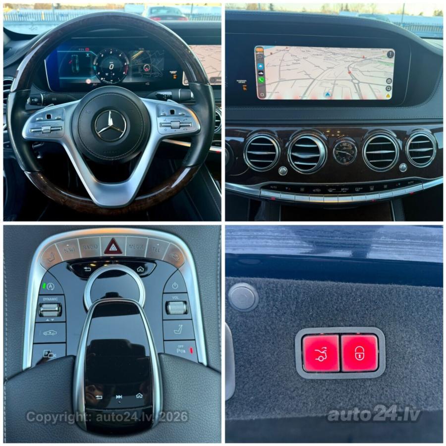 Black Mercedes-Benz S-Class 2018 in Tallinn, with an engine capacity of 2.90 L and mileage of 85 thousand km for 46990 €, photo 16 on AUTOMOTO.COM.LV
