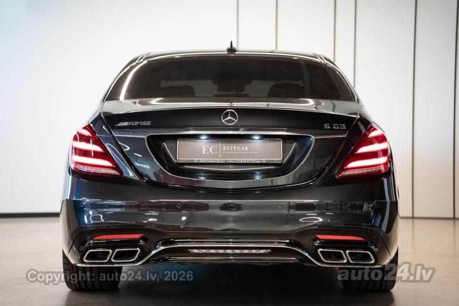 Black Mercedes-Benz S-Class 2018 in Tallinn, with an engine capacity of 4.00 L and mileage of 63 thousand km for 80000 €, photo 4 on AUTOMOTO.COM.LV