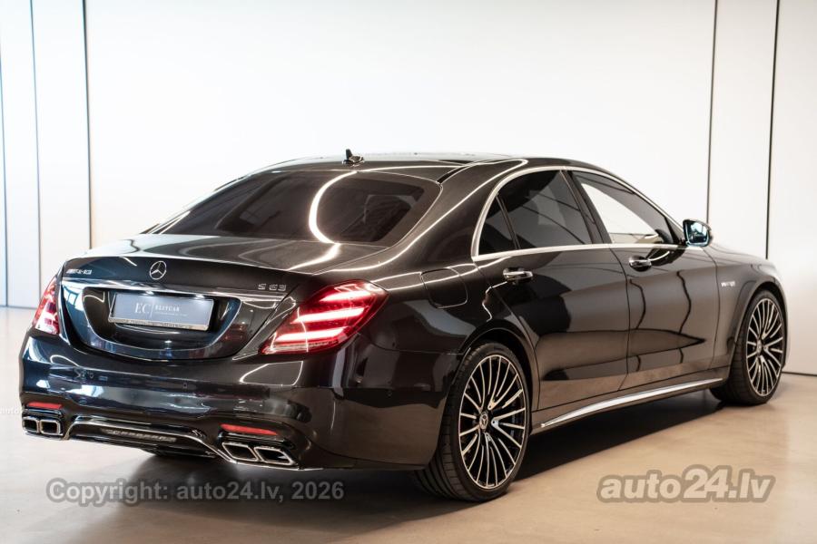 Black Mercedes-Benz S-Class 2018 in Tallinn, with an engine capacity of 4.00 L and mileage of 63 thousand km for 80000 €, photo 6 on AUTOMOTO.COM.LV