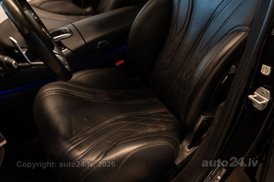 Black Mercedes-Benz S-Class 2018 in Tallinn, with an engine capacity of 4.00 L and mileage of 63 thousand km for 80000 €, photo 16 on AUTOMOTO.COM.LV