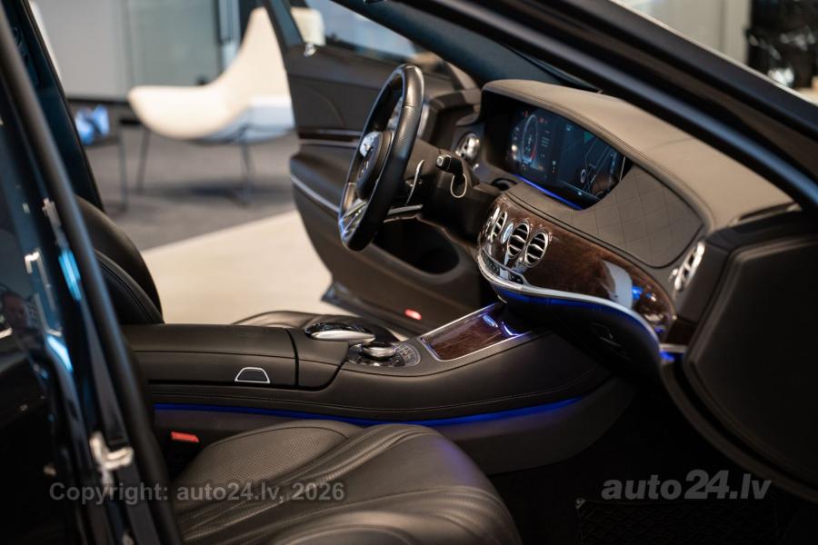 Black Mercedes-Benz S-Class 2018 in Tallinn, with an engine capacity of 4.00 L and mileage of 63 thousand km for 80000 €, photo 23 on AUTOMOTO.COM.LV