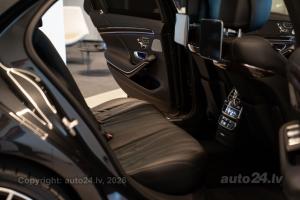 Black Mercedes-Benz S-Class 2018 in Tallinn, with an engine capacity of 4.00 L and mileage of 63 thousand km for 80000 €, photo 24 on AUTOMOTO.COM.LV
