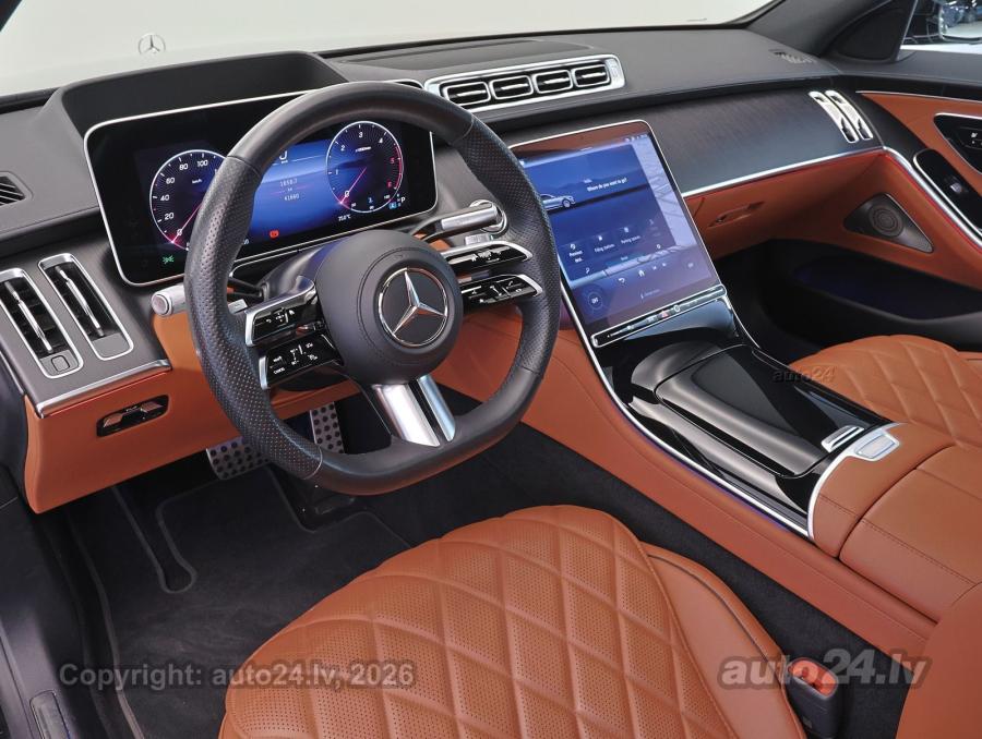 Black Mercedes-Benz S-Class 2023 in Tallinn, with an engine capacity of 2.93 L and mileage of 42 thousand km for 95000 €, photo 8 on AUTOMOTO.COM.LV