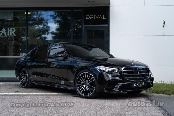 Black Mercedes-Benz S-Class 2025 in Tallinn, with an engine capacity of 3.00 L and mileage of 15 thousand km for 124900 €, photo 2 on AUTOMOTO.COM.LV