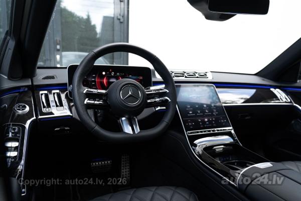 Black Mercedes-Benz S-Class 2025 in Tallinn, with an engine capacity of 3.00 L and mileage of 15 thousand km for 124900 €, photo 8 on AUTOMOTO.COM.LV