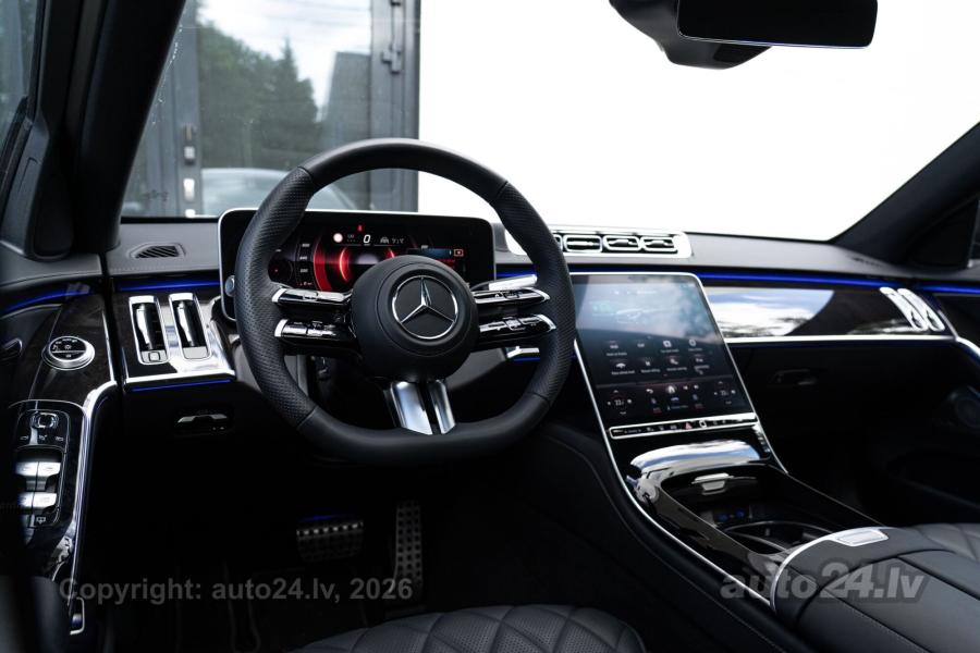 Black Mercedes-Benz S-Class 2025 in Tallinn, with an engine capacity of 3.00 L and mileage of 15 thousand km for 124900 €, photo 9 on AUTOMOTO.COM.LV