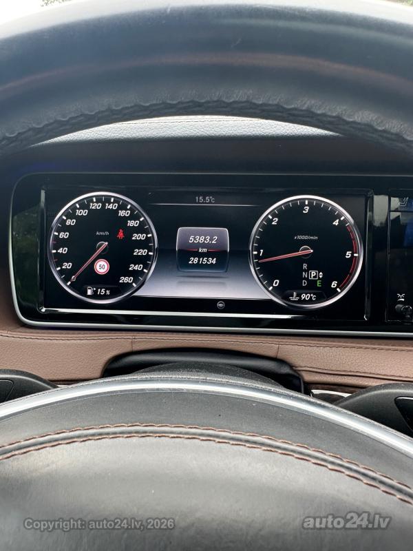 Brown Mercedes-Benz S-Class 2014 in Kohtla-Jarve, with an engine capacity of 3.00 L and mileage of 282 thousand km for 22000 €, photo 10 on AUTOMOTO.COM.LV