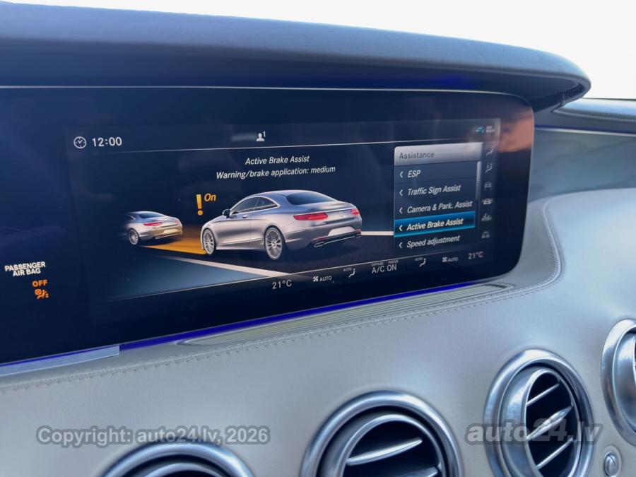 Grey Mercedes-Benz S-Class 2018 in Riga, with an engine capacity of 3.00 L and mileage of 155 thousand km for 56990 €, photo 13 on AUTOMOTO.COM.LV