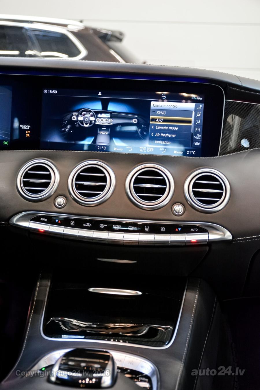 Grey Mercedes-Benz S-Class 2019 in Tallinn, with an engine capacity of 4.00 L and mileage of 93 thousand km for 106900 €, photo 17 on AUTOMOTO.COM.LV