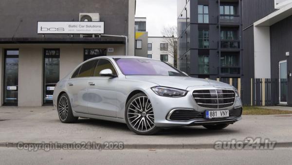 Grey Mercedes-Benz S-Class 2021 in Tallinn, with an engine capacity of 3.00 L and mileage of 59 thousand km for 79900 €, photo 1 on AUTOMOTO.COM.LV