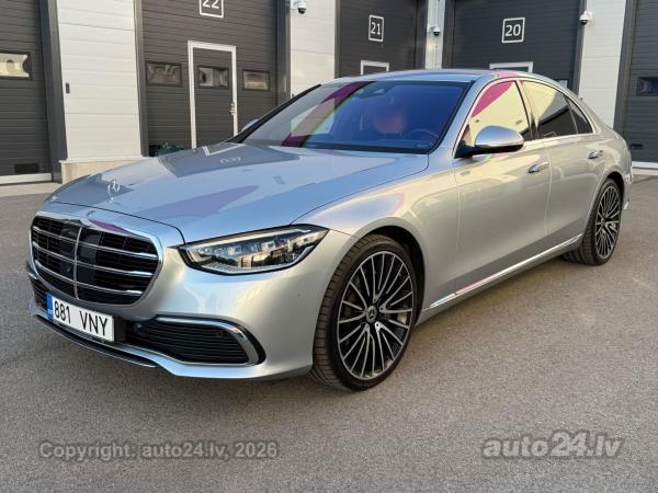 Grey Mercedes-Benz S-Class 2021 in Tallinn, with an engine capacity of 3.00 L and mileage of 64 thousand km for 71990 €, photo 1 on AUTOMOTO.COM.LV