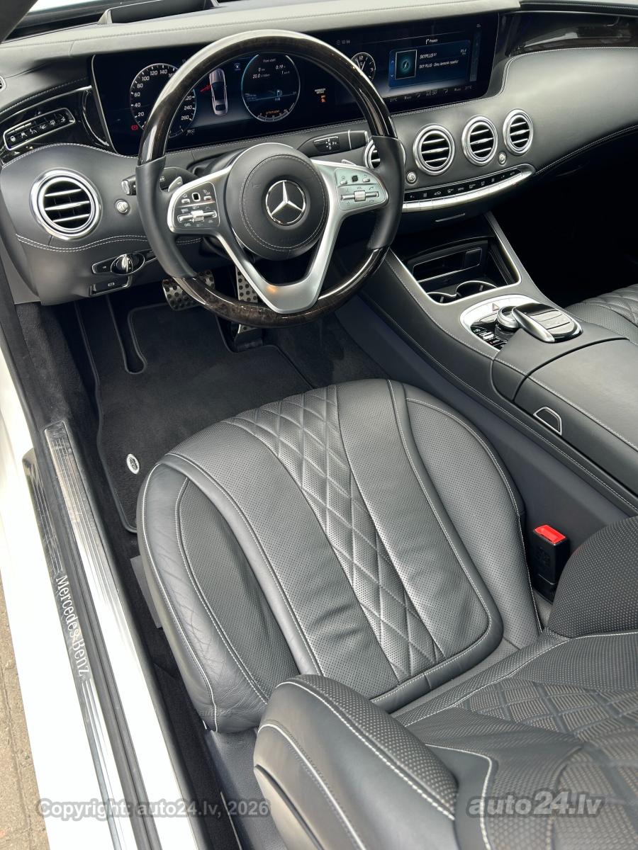 White Mercedes-Benz S-Class 2019 in Tallinn, with an engine capacity of 4.00 L and mileage of 76 thousand km for 74900 €, photo 14 on AUTOMOTO.COM.LV