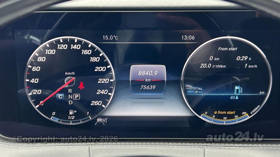White Mercedes-Benz S-Class 2019 in Tallinn, with an engine capacity of 4.00 L and mileage of 76 thousand km for 74900 €, photo 22 on AUTOMOTO.COM.LV