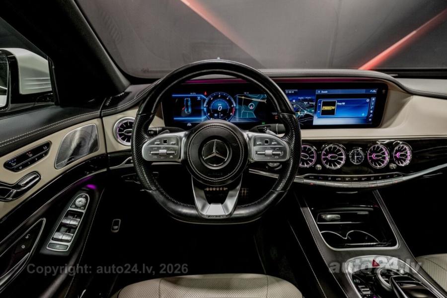 White Mercedes-Benz S-Class 2018 in Parnu, with an engine capacity of 2.90 L and mileage of 183 thousand km for 44900 €, photo 16 on AUTOMOTO.COM.LV