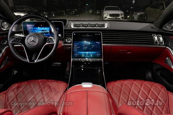 White Mercedes-Benz S-Class 2023 in Riga, with an engine capacity of 4.00 L and mileage of 68 thousand km for 125840 €, photo 11 on AUTOMOTO.COM.LV