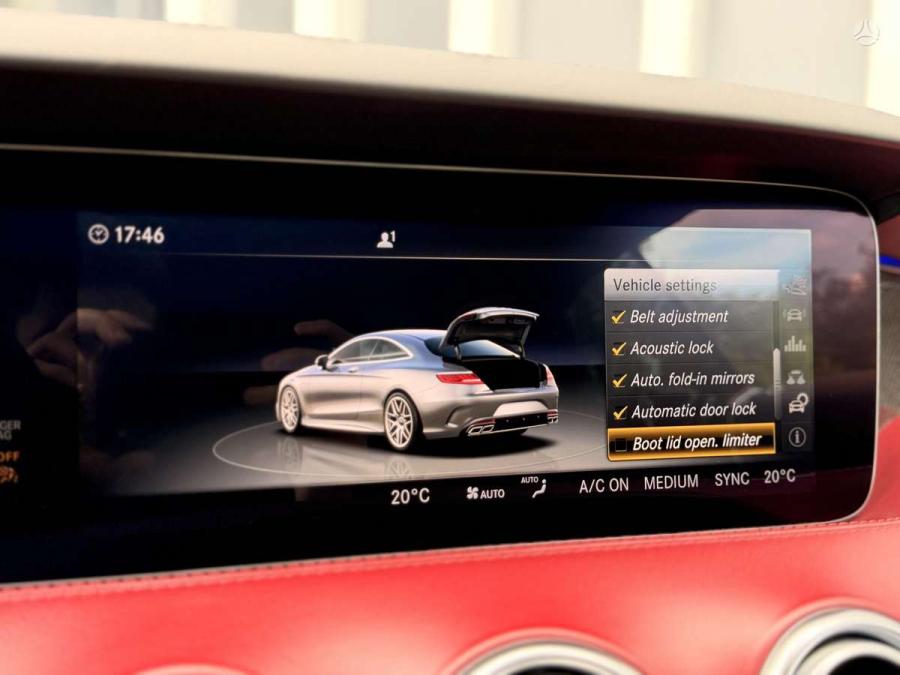 Черный Мерседес S63 AMG 2014 в Клайпеда, объемом двигателя 5.46 л и пробегом 151 тыс. км за 40000 €, фото 43 на AUTOMOTO.COM.LV