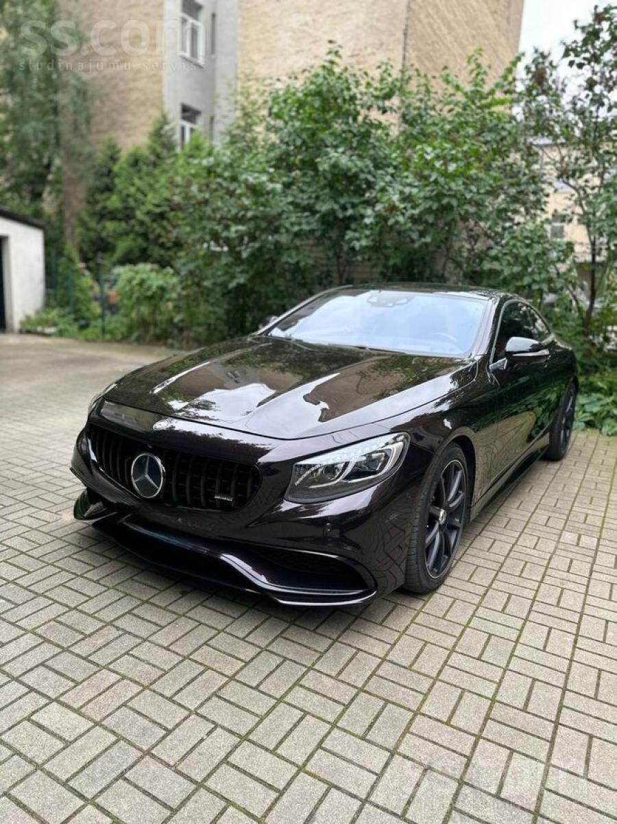Black Mercedes-Benz S63 AMG 2015 in Riga, with an engine capacity of 5.50 L and mileage of 0 thousand km for 48000 €, photo 1 on AUTOMOTO.COM.LV