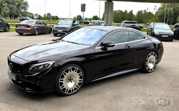 Black Mercedes-Benz S63 AMG 2015 in Riga, with an engine capacity of 5.50 L and mileage of 0 thousand km for 48000 €, photo 2 on AUTOMOTO.COM.LV