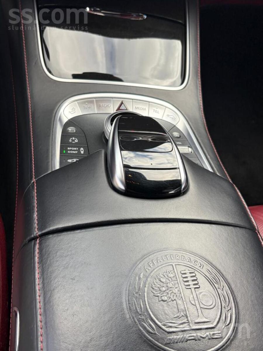 Black Mercedes-Benz S63 AMG 2015 in Riga, with an engine capacity of 5.50 L and mileage of 0 thousand km for 48000 €, photo 9 on AUTOMOTO.COM.LV