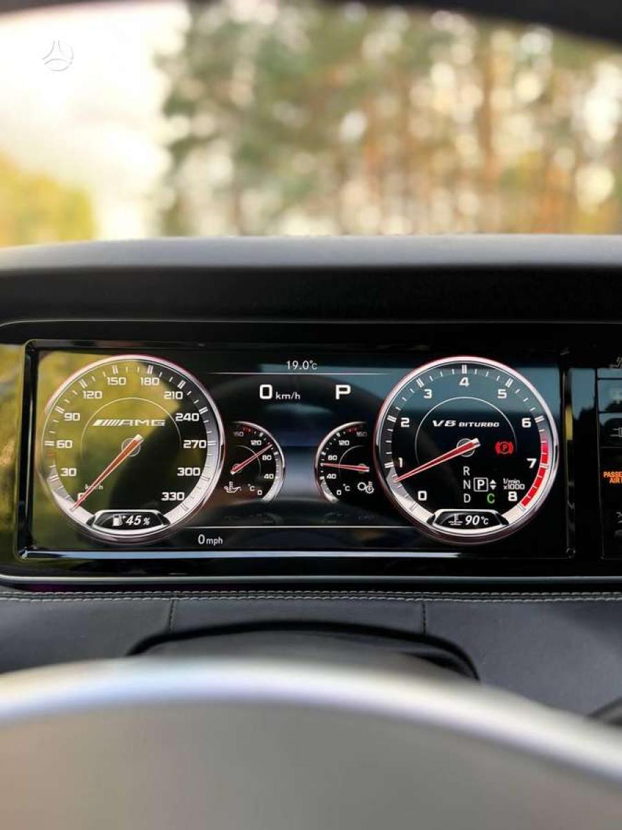 Черный Мерседес S63 AMG 2016 в Укмерге, объемом двигателя 5.46 л и пробегом 155 тыс. км за 49500 €, фото 15 на AUTOMOTO.COM.LV
