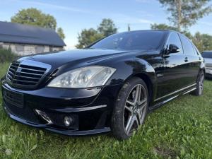 Black Mercedes-Benz S63 AMG 2007 in Vilnius, with an engine capacity of 6.20 L and mileage of 164 thousand km for 23800 €, photo  on AUTOMOTO.COM.LV