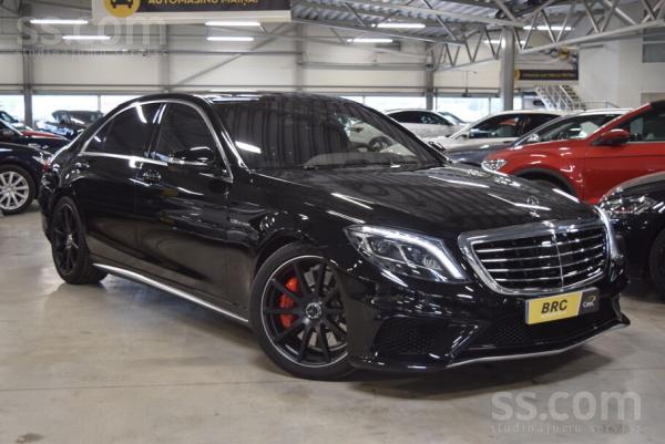 Black Mercedes-Benz S63 AMG 2015 in Riga, with an engine capacity of 5.50 L and mileage of 89 thousand km for 54900 €, photo 1 on AUTOMOTO.COM.LV