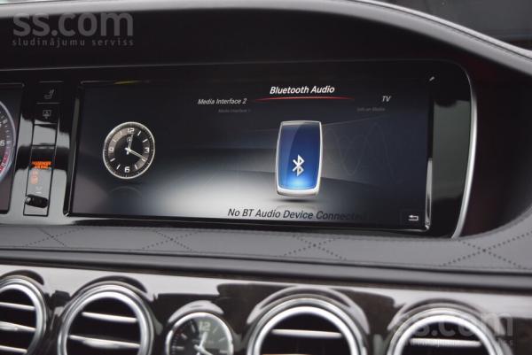 Black Mercedes-Benz S63 AMG 2015 in Riga, with an engine capacity of 5.50 L and mileage of 89 thousand km for 54900 €, photo 8 on AUTOMOTO.COM.LV