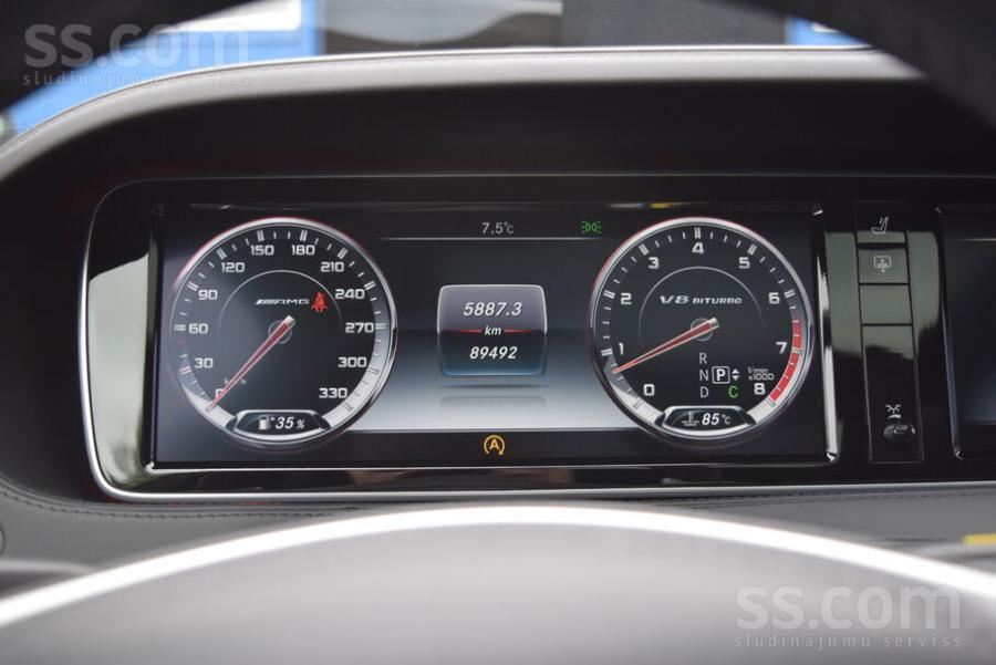 Черный Мерседес S63 AMG 2015 в Рига, объемом двигателя 5.50 л и пробегом 89 тыс. км за 54900 €, фото 14 на AUTOMOTO.COM.LV