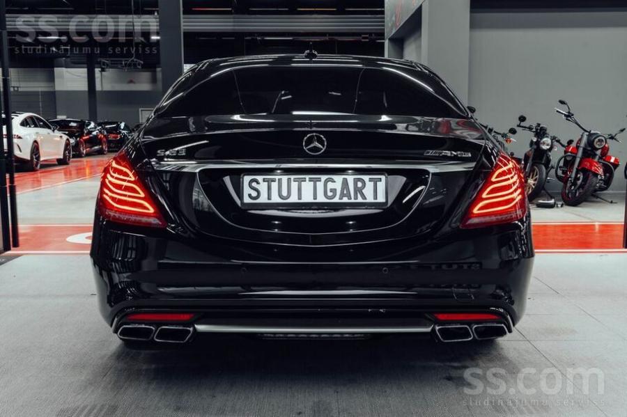 Melns Mercedes-Benz S63 AMG 2015 Rīga, ar dzinēja tilpumu 5.50 L un nobraukumu 110 tūkst. km par 55000 €, foto 6 vietnē AUTOMOTO.COM.LV