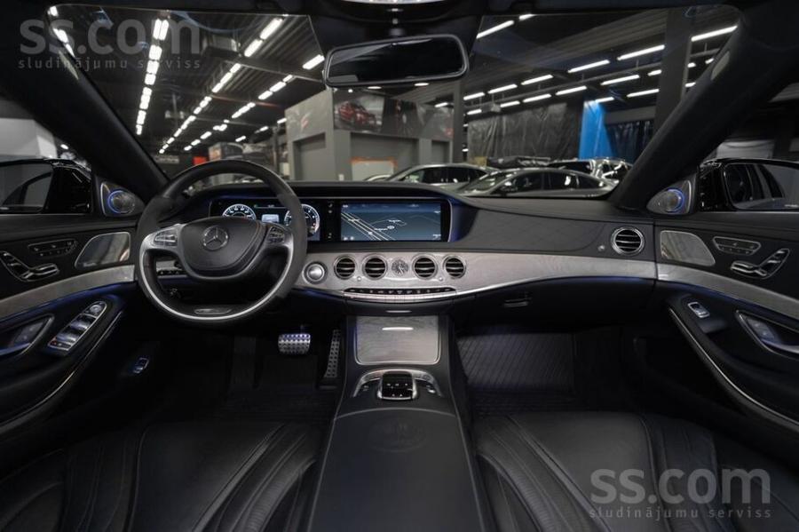 Melns Mercedes-Benz S63 AMG 2015 Rīga, ar dzinēja tilpumu 5.50 L un nobraukumu 110 tūkst. km par 55000 €, foto 17 vietnē AUTOMOTO.COM.LV