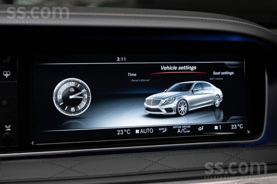 Melns Mercedes-Benz S63 AMG 2015 Rīga, ar dzinēja tilpumu 5.50 L un nobraukumu 110 tūkst. km par 55000 €, foto 24 vietnē AUTOMOTO.COM.LV