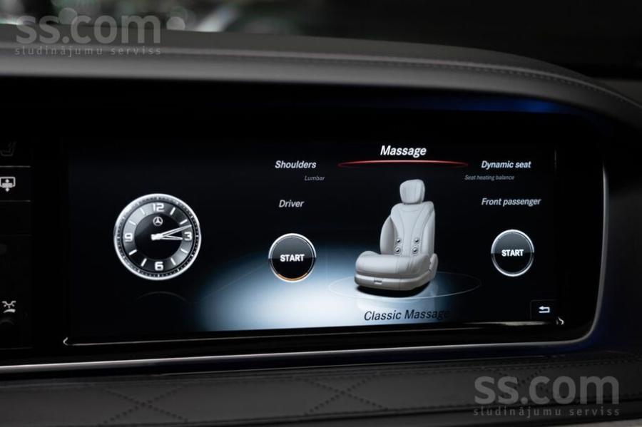 Melns Mercedes-Benz S63 AMG 2015 Rīga, ar dzinēja tilpumu 5.50 L un nobraukumu 110 tūkst. km par 55000 €, foto 26 vietnē AUTOMOTO.COM.LV