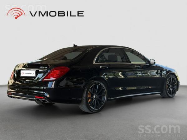 Black Mercedes-Benz S63 AMG 2015 in Riga, with an engine capacity of 5.50 L and mileage of 110 thousand km for 46900 €, photo 2 on AUTOMOTO.COM.LV