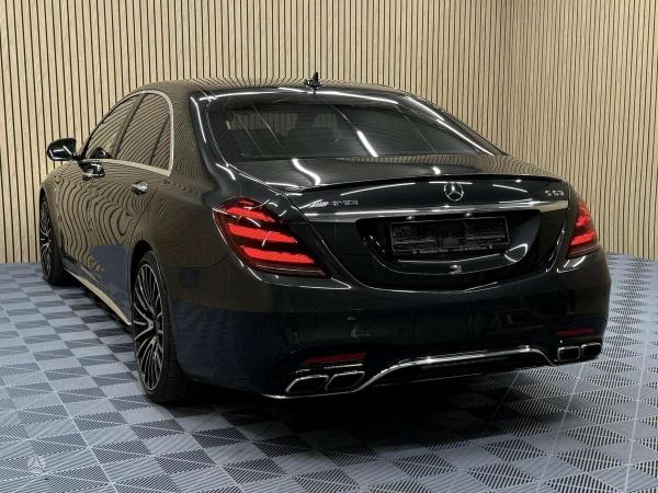 Black Mercedes-Benz S63 AMG 2017 in Marijampole, with an engine capacity of 3.98 L and mileage of 155 thousand km for 53000 €, photo 7 on AUTOMOTO.COM.LV