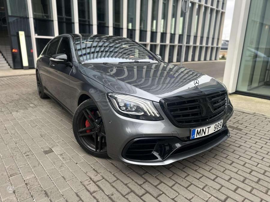 Черный Мерседес S63 AMG 2020 в Вильнюс, объемом двигателя 3.98 л и пробегом 93 тыс. км за 57500 €, фото 3 на AUTOMOTO.COM.LV