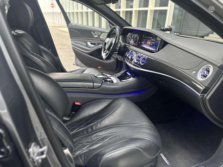 Черный Мерседес S63 AMG 2020 в Вильнюс, объемом двигателя 3.98 л и пробегом 93 тыс. км за 57500 €, фото 12 на AUTOMOTO.COM.LV