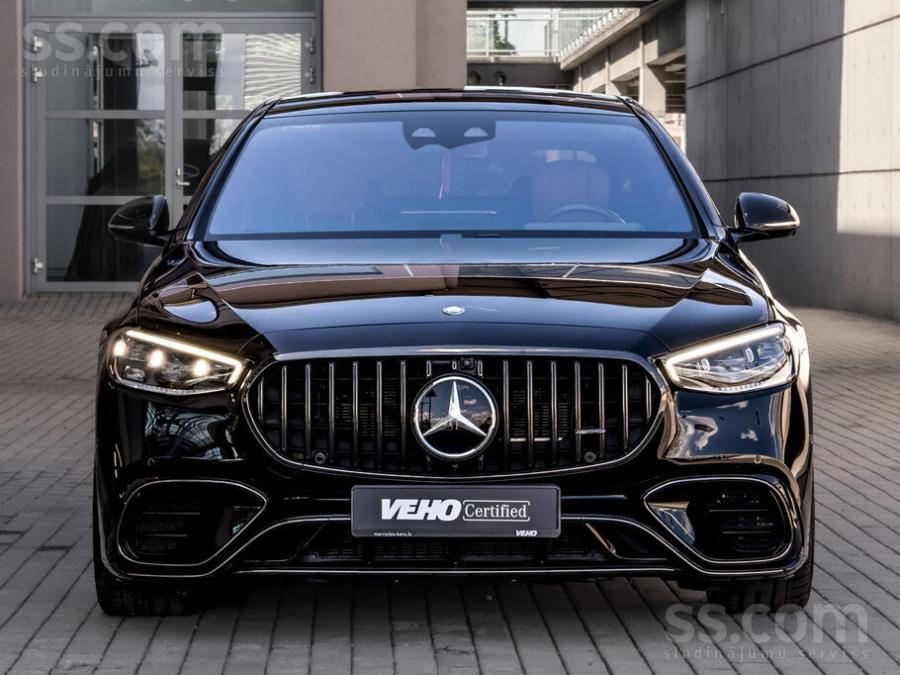 Melns Mercedes-Benz S63 AMG 2024 Rīga, ar dzinēja tilpumu 4.00 L un nobraukumu 26 tūkst. km par 175000 €, foto 3 vietnē AUTOMOTO.COM.LV