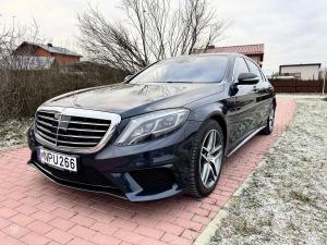 Blue Mercedes-Benz S63 AMG 2014 in Vilnius, with an engine capacity of 5.46 L and mileage of 110 thousand km for 36990 €, photo 9 on AUTOMOTO.COM.LV