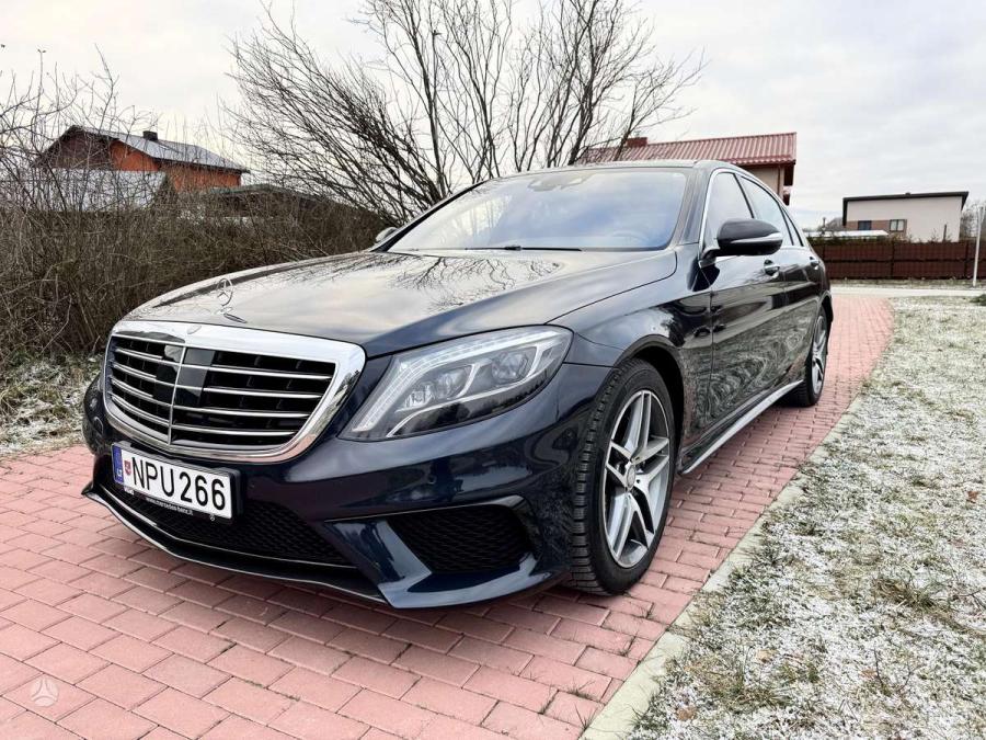 Blue Mercedes-Benz S63 AMG 2014 in Vilnius, with an engine capacity of 5.46 L and mileage of 110 thousand km for 36990 €, photo 9 on AUTOMOTO.COM.LV
