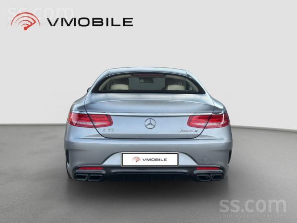 Grey Mercedes-Benz S63 AMG 2015 in Riga, with an engine capacity of 5.50 L and mileage of 60 thousand km for 73900 €, photo 4 on AUTOMOTO.COM.LV