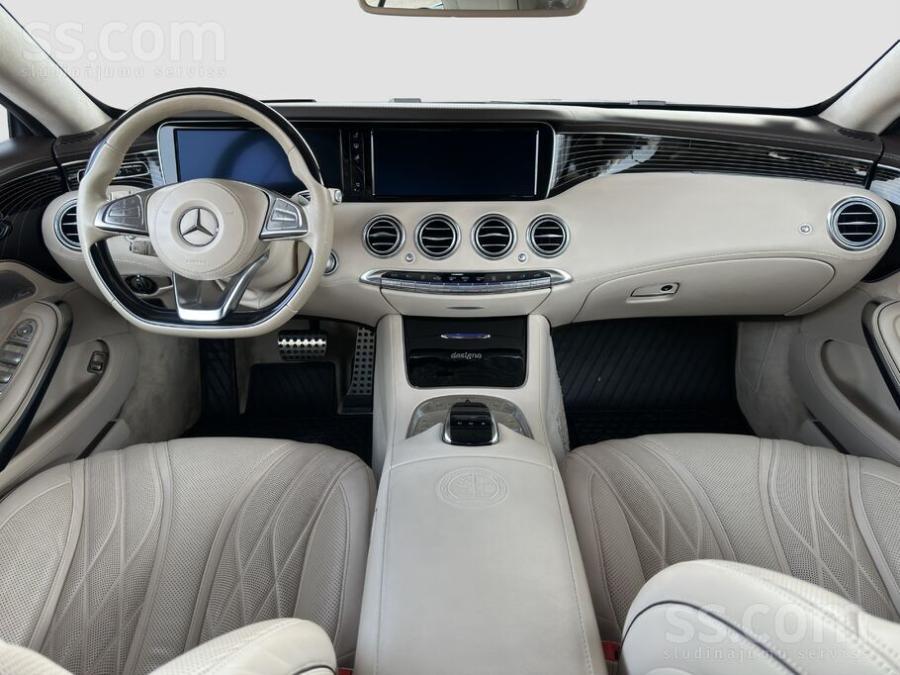 Grey Mercedes-Benz S63 AMG 2015 in Riga, with an engine capacity of 5.50 L and mileage of 60 thousand km for 73900 €, photo 8 on AUTOMOTO.COM.LV