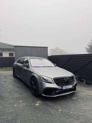 Pelēks Mercedes-Benz S63 AMG 2014 Viļņa, ar dzinēja tilpumu 5.46 L un nobraukumu 190 tūkst. km par 36500 €, foto  vietnē AUTOMOTO.COM.LV