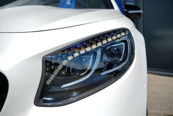 White Mercedes-Benz S63 AMG 2017 in Kaunas, with an engine capacity of 5.46 L and mileage of 26 thousand km for 94950 €, photo 8 on AUTOMOTO.COM.LV
